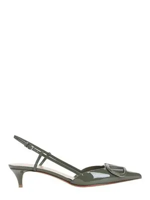 Valentino Garavani Pointed-toe Slingback High-heeled Sandals - Gray