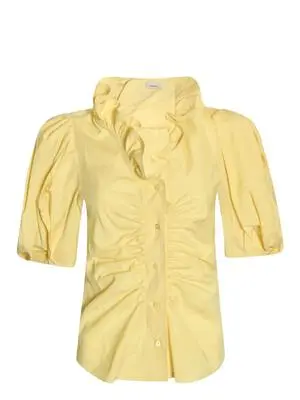 Isabel Marant Étoile Ruffle-neck Ruched Blouse - Yellow