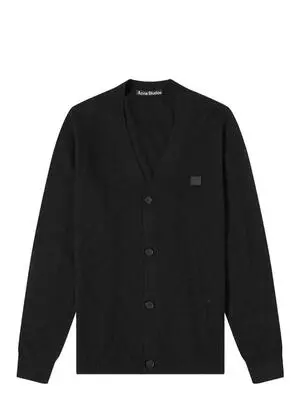Acne Studios Logo Patch Knitted Cardigan - Black