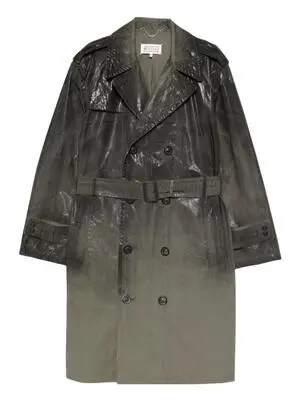 MAISON MARGIELA Shiny Belted Trench Coat - Black