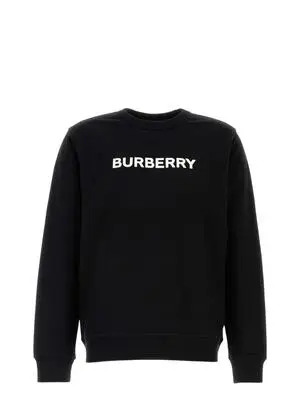 Burberry Logo Printed Crewneck Sweatshirt - Black