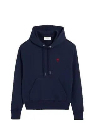 AMI Paris De Coeur Drawstring Hoodie - Black