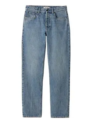 Miu Miu Logo Embroidered Straight-leg Jeans - Blue