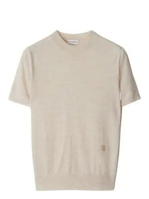 BURBERRY Burberry Logo Embroidered Knitted Top