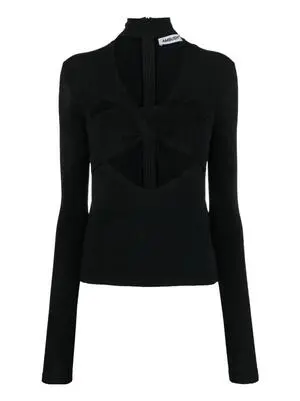 AMBUSH Cut-out Turtleneck Top - Black