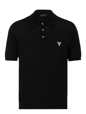 Prada Logo Detailed Short-sleeved Polo Shirt - Black