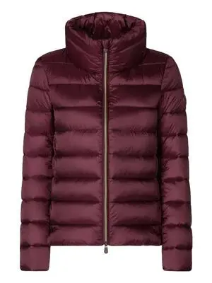 SAVE THE DUCK Zip-up Quilted Puffer Jacket With Funnel Neck - Red