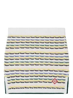 Casablanca Striped Knit Skirt - White