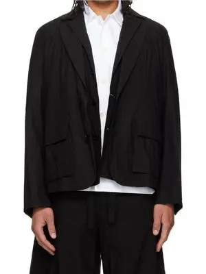 Sacai Layered Notched Lapel Blazer - Black