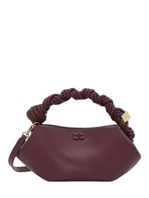 GANNI Ganni Bou Mini Braided Handbag Red