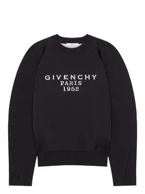 Givenchy Givenchy Long-Sleeve Wool-Viscose Sweater With Paris 1952 Jacquard Black