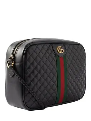 Gucci Logo Leather Shoulder Bag - Black