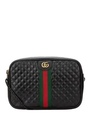 Gucci Logo Leather Shoulder Bag - Black