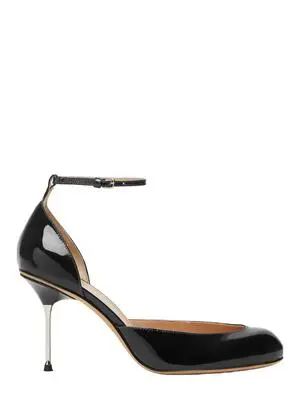 Sportmax Ankle Strap Pointed Pumps With Palladium-finished Heel - Black