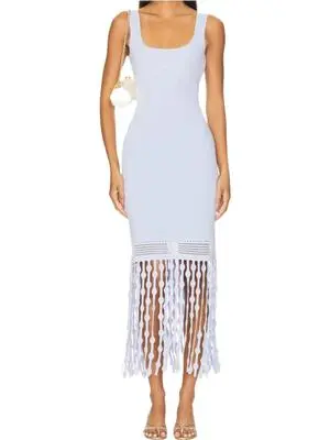 Simkhai Sleeveless Dress With Tassel Hem - Blue