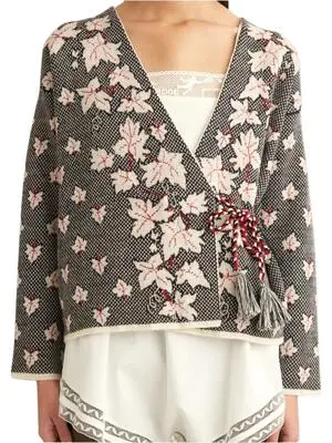 BODE Patterned Jacquard Knit Cardigan With Tassel Details - Multicolor