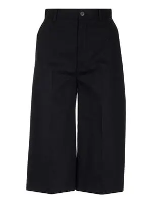 Balenciaga High-waisted Straight Cropped Trousers - Black