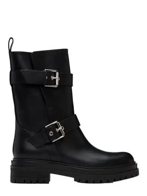 GIANVITO ROSSI Gianvito Rossi Montey Round-Toe Buckled Ankle Boots