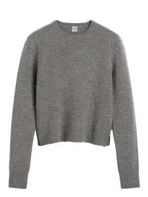 TOTEME Toteme Crewneck Knitted Jumper With Side Slits Medium Gray