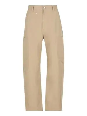 Givenchy Logo Embroidered Straight-leg Trousers - Beige