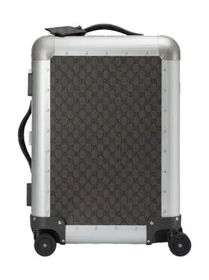 Gucci Gg Supreme Canvas And Aluminum Trolley - Black