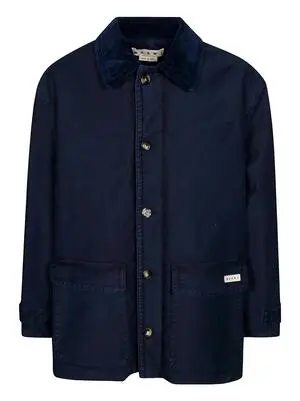Marni Buttoned Coat With Lapel And Front Pockets - Black