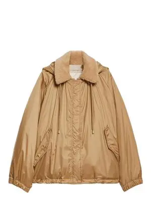 Max Mara Weekend Max Mara Button Detailed Drawstring Coat With Removable Collar Camel