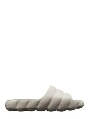 Moncler Quilted Logo Embossed Slides - White
