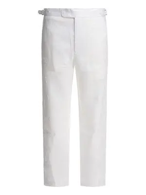 BODE Straight Leg Embroidered Trousers - White