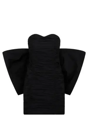 ROTATE BY BIRGER CHRISTENSEN ROTATE Strapless Heart-Shaped Neckline Mini Dress With Oversized Bow