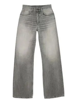 Acne Studios Acne Studios Logo-Patch Wide Leg Denim Jeans Gray