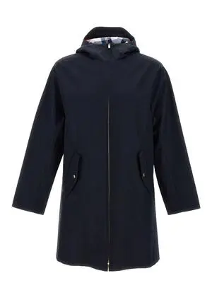 Thom Browne Zipped Hooded Parka - Navy Blue