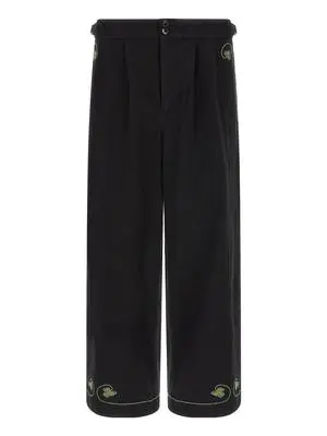 BODE Embroidered Clover Cropped Trousers - Black