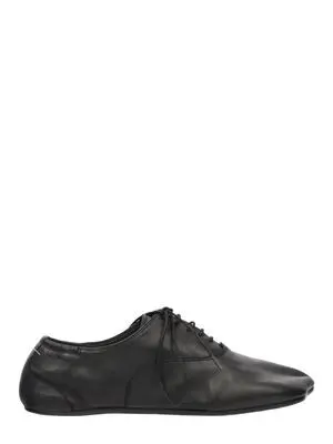 MAISON MARGIELA Square Toe Lace-up Flats - Black