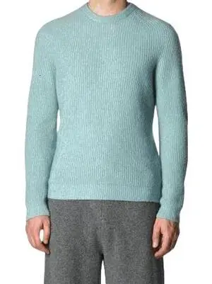 ROBERTO COLLINA Crew Neck Long Sleeve Sweater - Blue