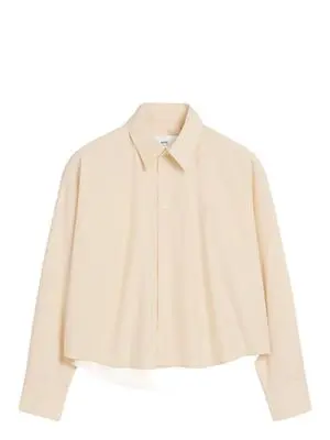 Ami Cropped Oversized Shirt - White Cream