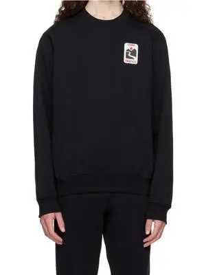 Casablanca Long Sleeve Sweatshirt With Graphic Logo Patch - Black