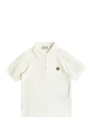 Moncler Piquet Polo Shirt With Logo Patches - White