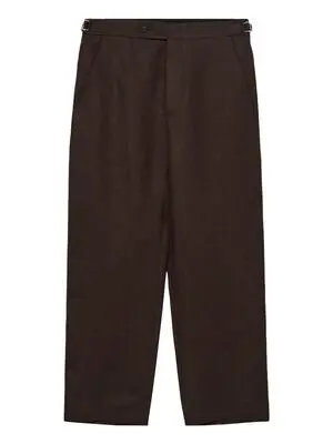 BODE Straight Leg Casual Pants With Adjustable Buckled Waistband - Black
