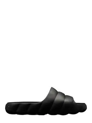 Moncler Logo Embossed Slides - Black