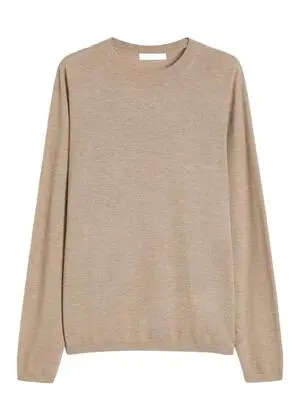 Max Mara Max Mara Marica Crewneck Long-Sleeved Jumper In Ultralight Cashmere Beige