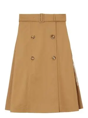 Burberry Belted Double Breasted Flared Skirt - No