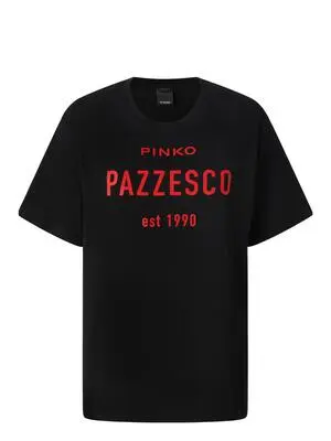 Pinko Pazzesco Est 1990" Print T-shirt - Black