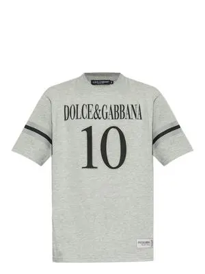 Dolce & Gabbana Dolce Gabbana Logo Printed Crewneck T-shirt - Grey