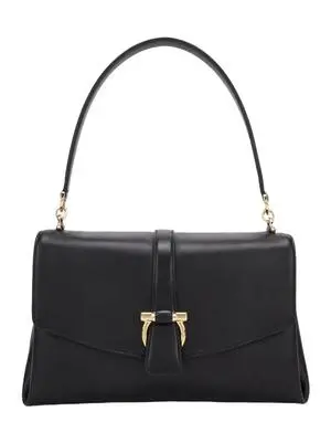 FERRAGAMO Gancio Buckle Top Handle Bag - Black