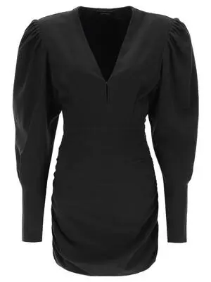 Isabel Marant Étoile Long Sleeve V-neck Dress - Black
