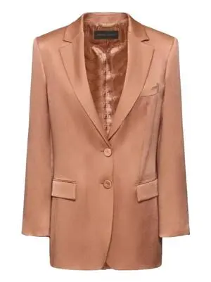 Alberta Ferretti Single-breasted Satin Tailored Blazer - Pink