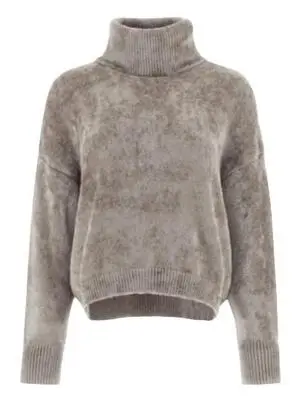 Herno Turtleneck Cropped Sweater - Gray