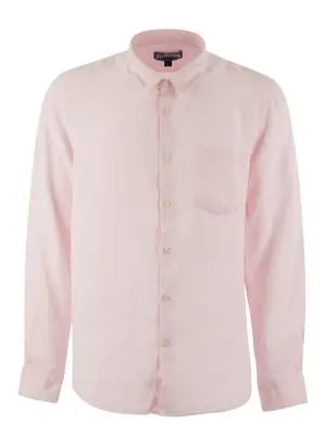 Vilebrequin Caroubis Long-sleeved Linen Shirt Pink