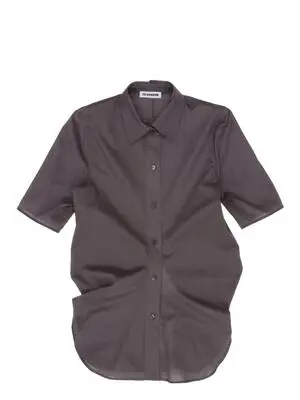 JIL SANDER Short-sleeved Collared Shirt - Black